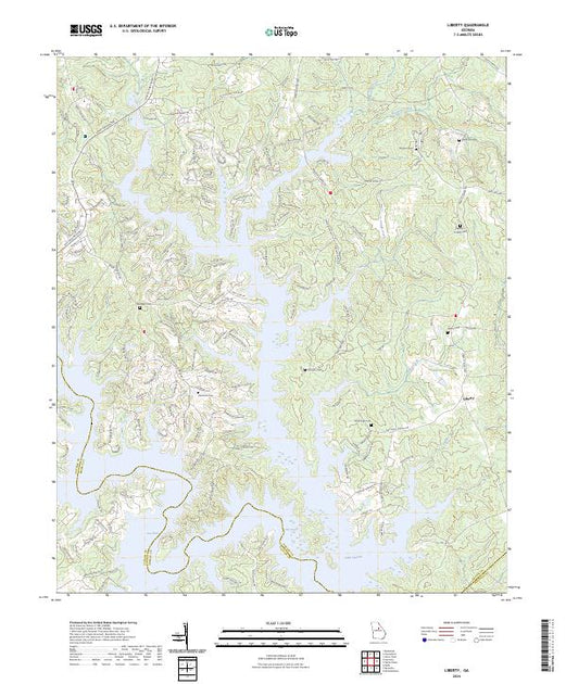 US Topo 7.5-minute map for Liberty GA – American Map Store