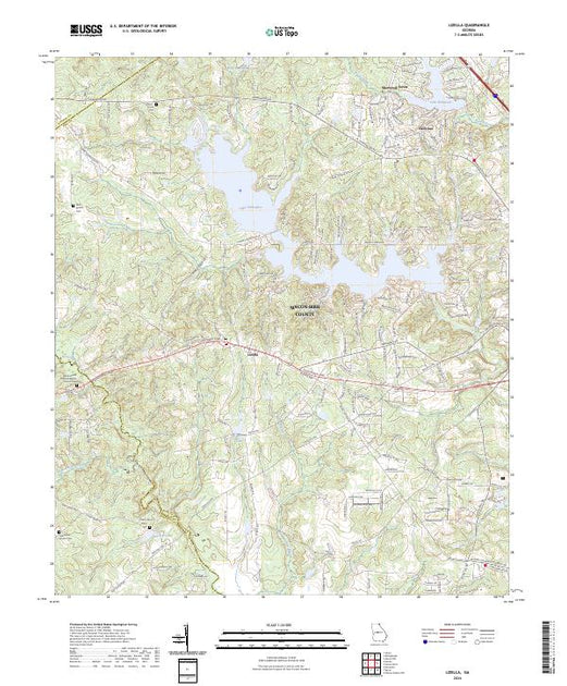 US Topo 7.5-minute map for Lizella GA – American Map Store