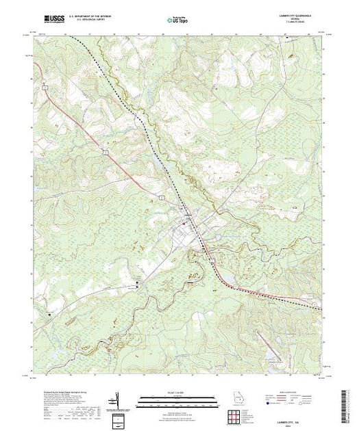 US Topo 7.5-minute map for Lumber City GA – American Map Store