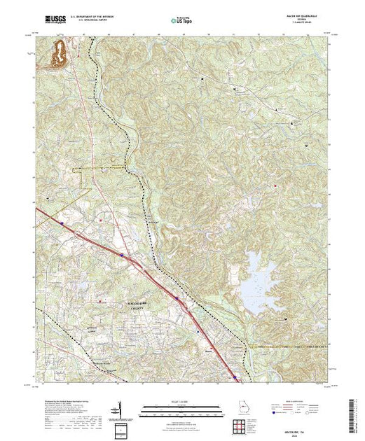 US Topo 7.5-minute map for Macon NW GA – American Map Store