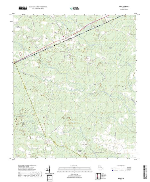 US Topo 7.5-minute map for Manor GA – American Map Store