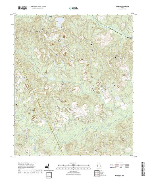 US Topo 7.5-minute map for Massey Hill GA – American Map Store