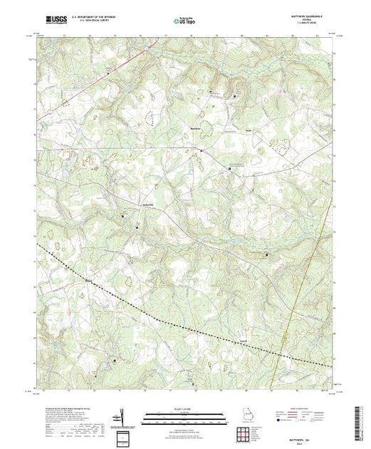 US Topo 7.5-minute map for Matthews GA – American Map Store
