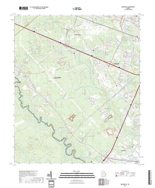 US Topo 7.5-minute map for Meldrim SE GA – American Map Store