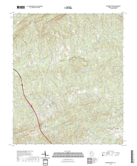 US Topo 7.5-minute map for Mulberry Grove GA – American Map Store