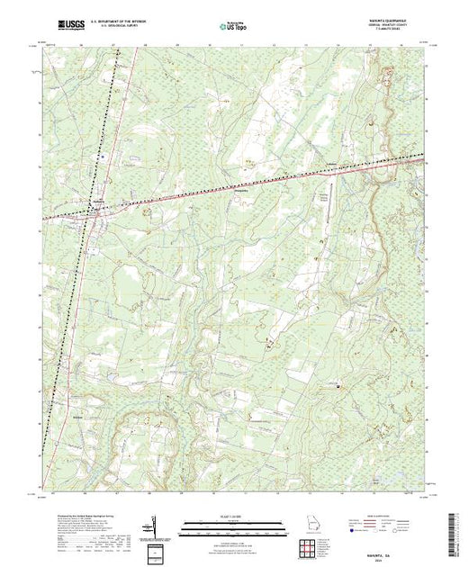 US Topo 7.5-minute map for Nahunta GA – American Map Store