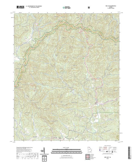 US Topo 7.5-minute map for Neel Gap GA – American Map Store