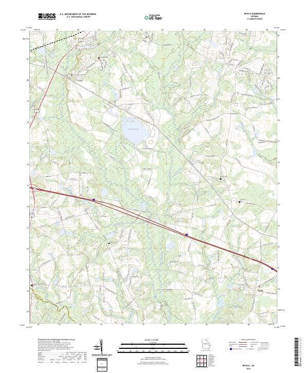 US Topo 7.5-minute map for Nevils GA – American Map Store