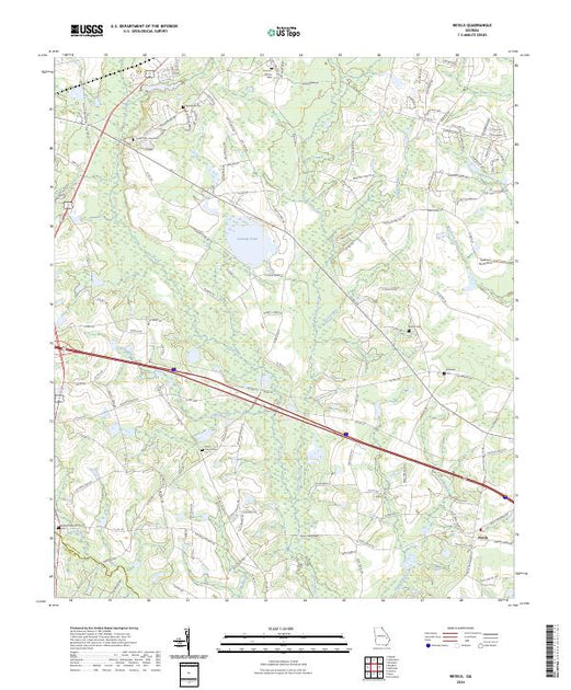 US Topo 7.5-minute map for Nevils GA – American Map Store