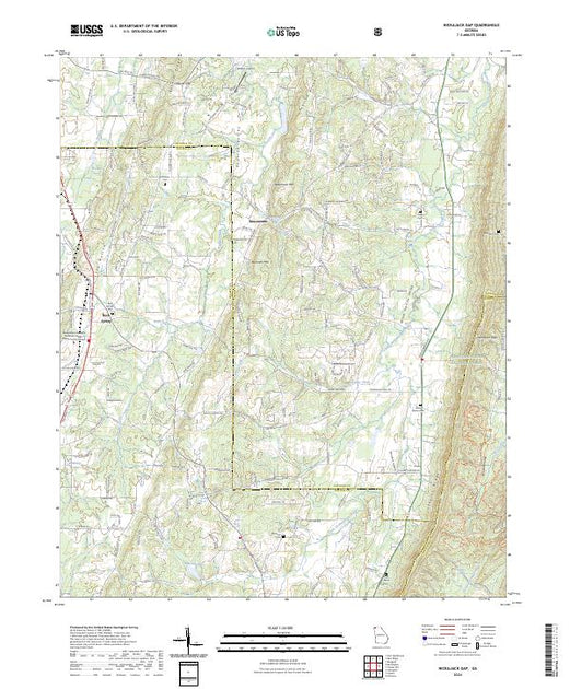 US Topo 7.5-minute map for Nickajack Gap GA – American Map Store