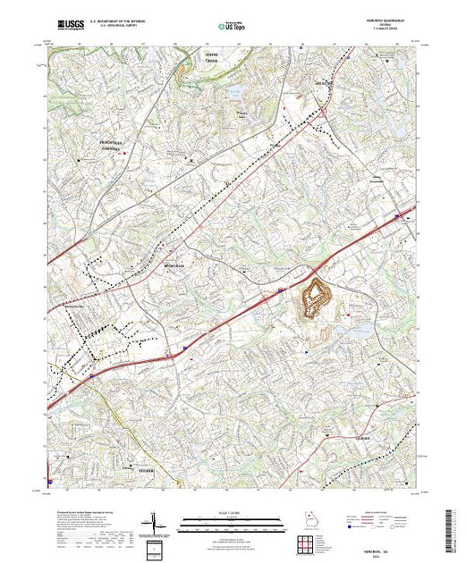 US Topo 7.5-minute map for Norcross GA – American Map Store