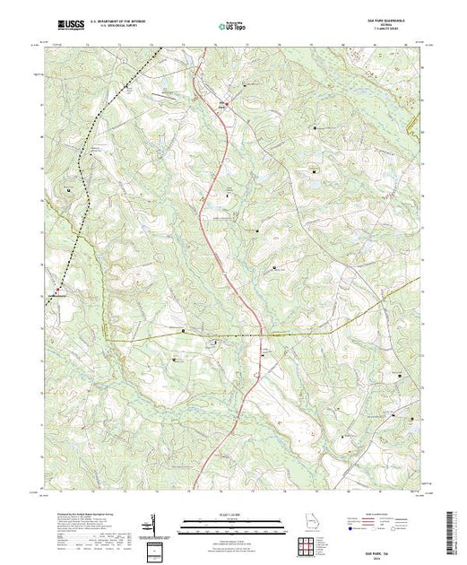 US Topo 7.5-minute map for Oak Park GA – American Map Store