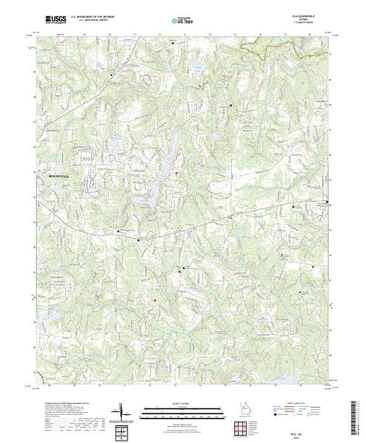 US Topo 7.5-minute map for Ola GA – American Map Store