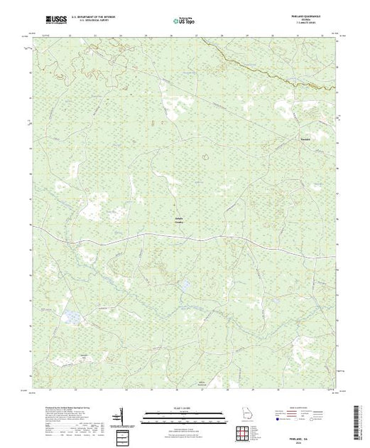 US Topo 7.5-minute map for Pineland GA – American Map Store