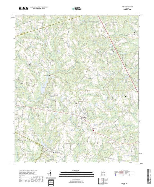 US Topo 7.5-minute map for Portal GA – American Map Store