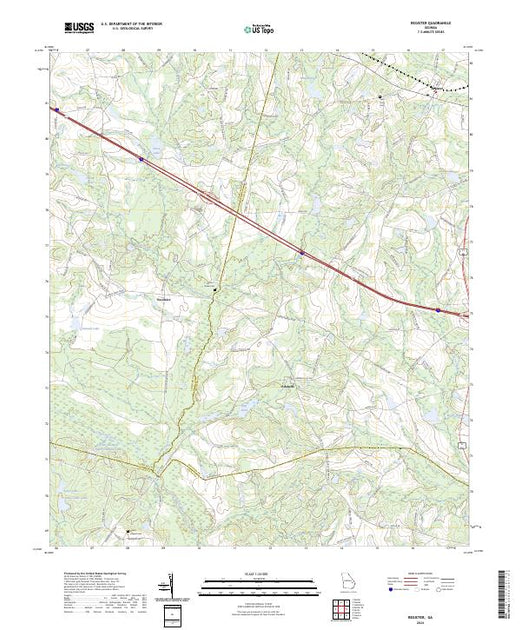 US Topo 7.5-minute map for Register GA – American Map Store