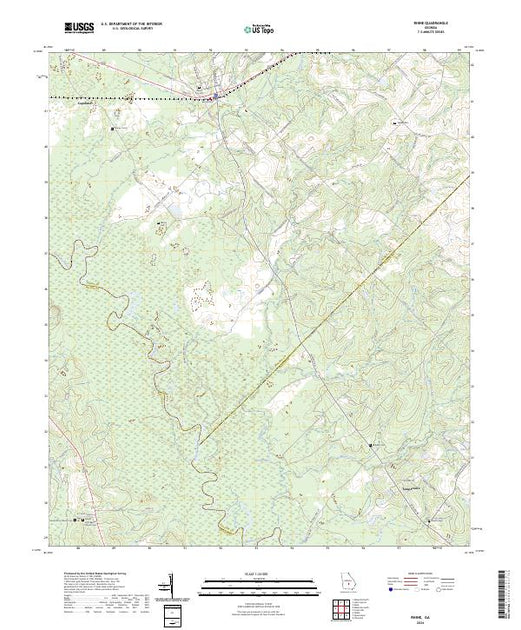 US Topo 7.5-minute map for Rhine GA – American Map Store