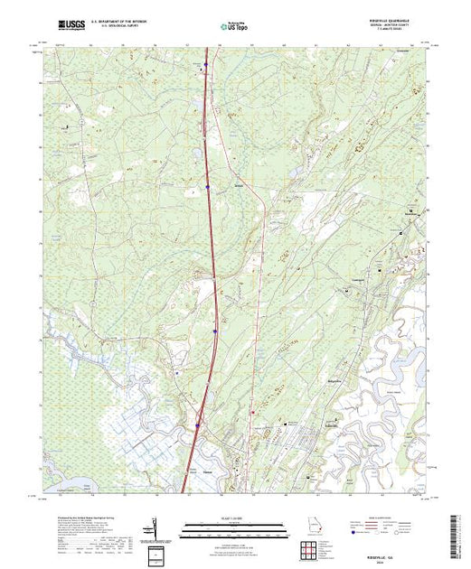 US Topo 7.5-minute map for Ridgeville GA – American Map Store