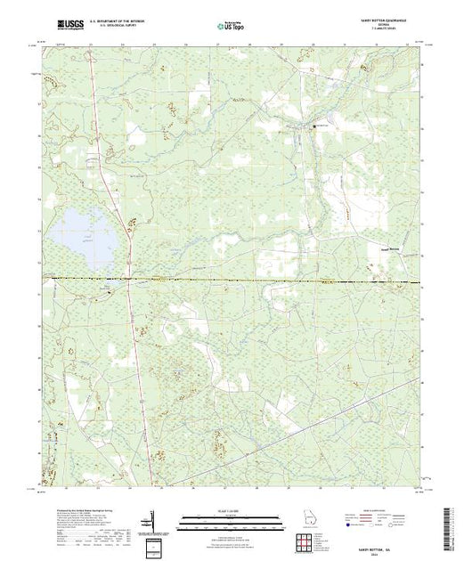 US Topo 7.5-minute map for Sandy Bottom GA – American Map Store