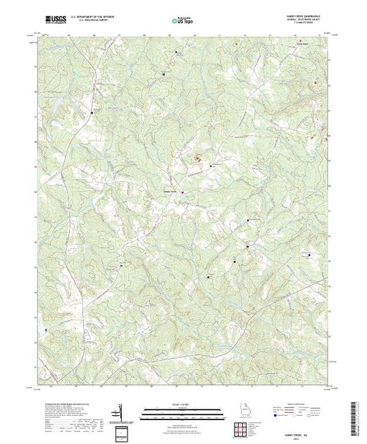 US Topo 7.5-minute map for Sandy Cross GA – American Map Store
