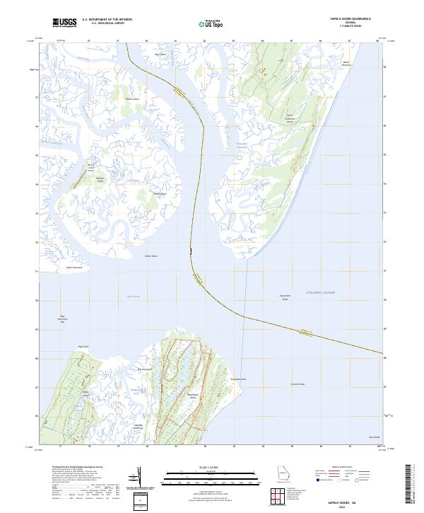 US Topo 7.5-minute map for Sapelo Sound GA – American Map Store