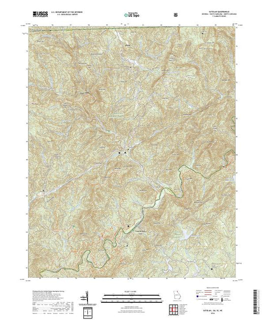 US Topo 7.5-minute map for Satolah GASCNC – American Map Store