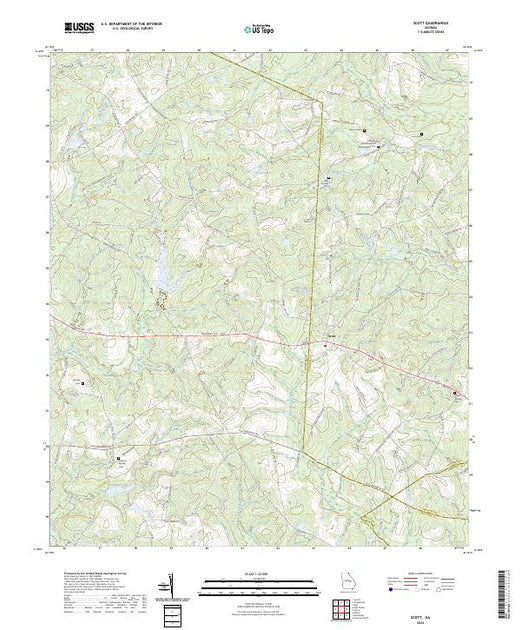 US Topo 7.5-minute map for Scott GA – American Map Store