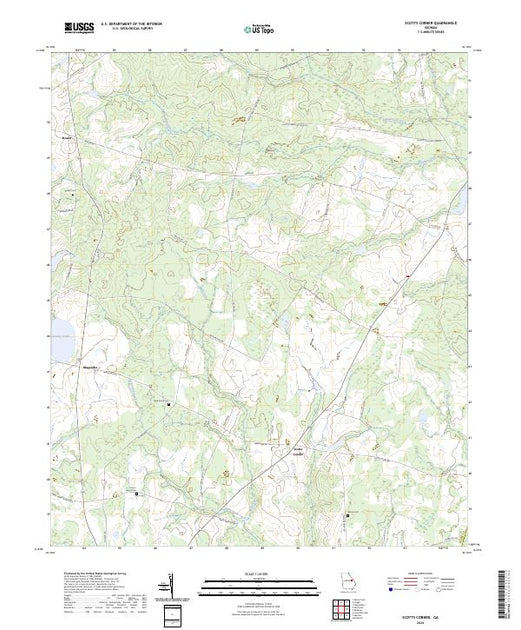 US Topo 7.5-minute map for Scotts Corner GA – American Map Store