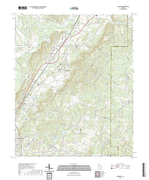 US Topo 7.5-minute map for Shannon GA – American Map Store