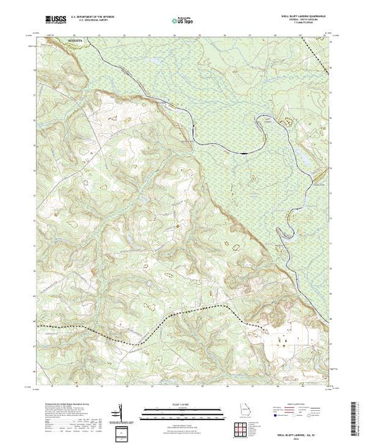 US Topo 7.5-minute map for Shell Bluff Landing GASC – American Map Store