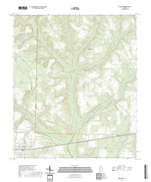 US Topo 7.5-minute map for Shellman GA – American Map Store