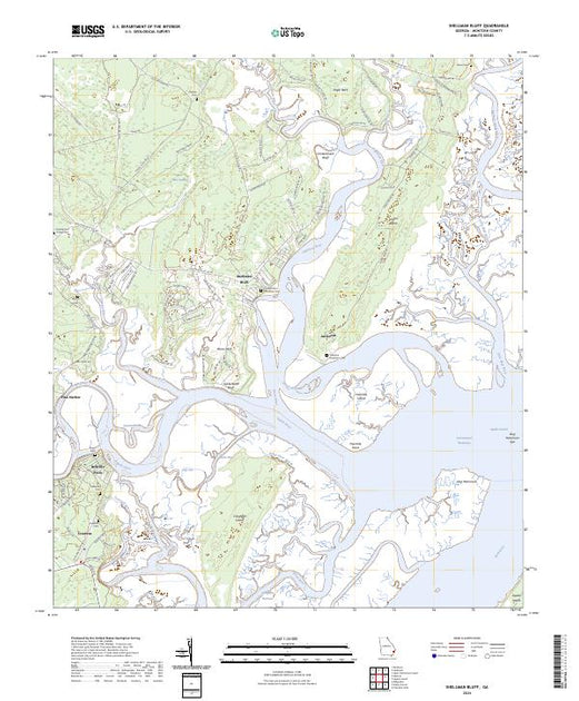 US Topo 7.5-minute map for Shellman Bluff GA – American Map Store
