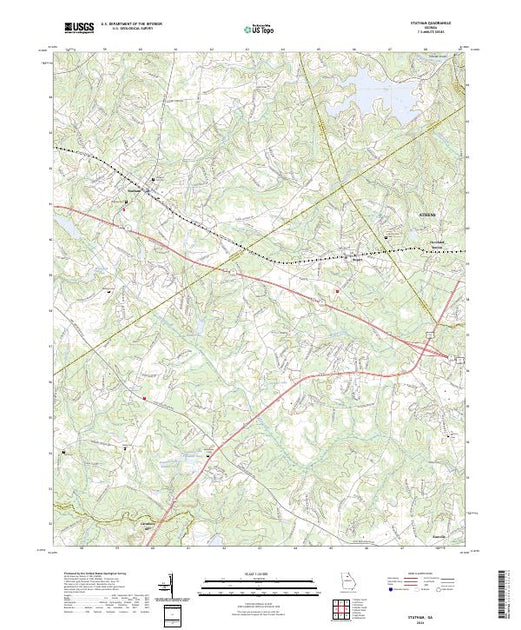 US Topo 7.5-minute map for Statham GA – American Map Store