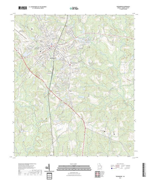 US Topo 7.5-minute map for Swainsboro GA – American Map Store