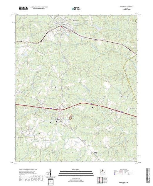 US Topo 7.5-minute map for Union Point GA – American Map Store