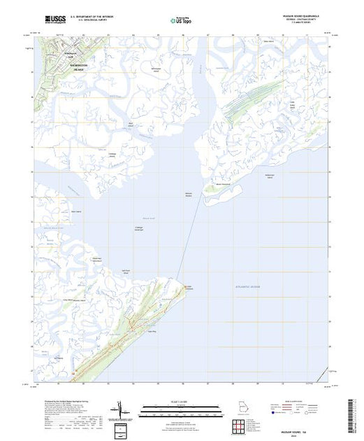 US Topo 7.5-minute map for Wassaw Sound GA – American Map Store