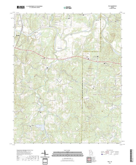 US Topo 7.5-minute map for Wax GA – American Map Store