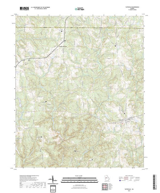 US Topo 7.5-minute map for Yatesville GA – American Map Store