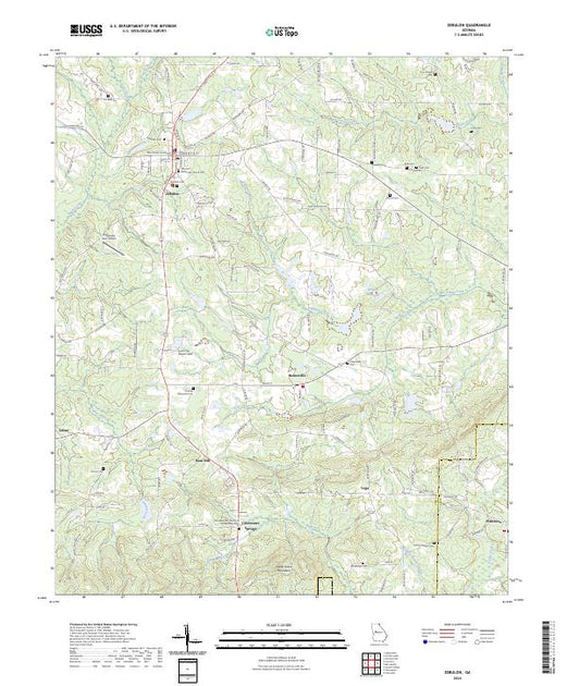 US Topo 7.5-minute map for Zebulon GA – American Map Store