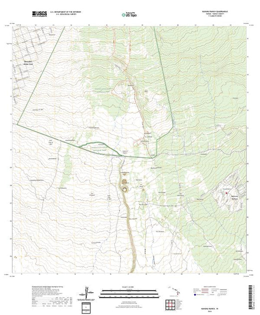 US Topo 7.5-minute map for Kahuku Ranch HI – American Map Store