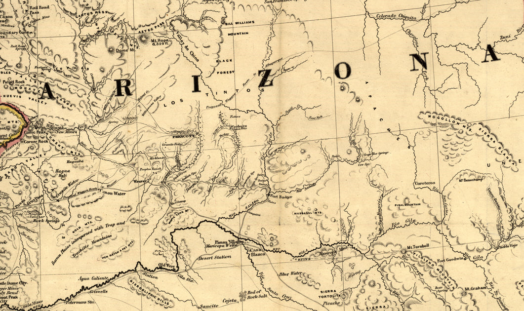 Hartley's Map of Arizona, 1865 – American Map Store