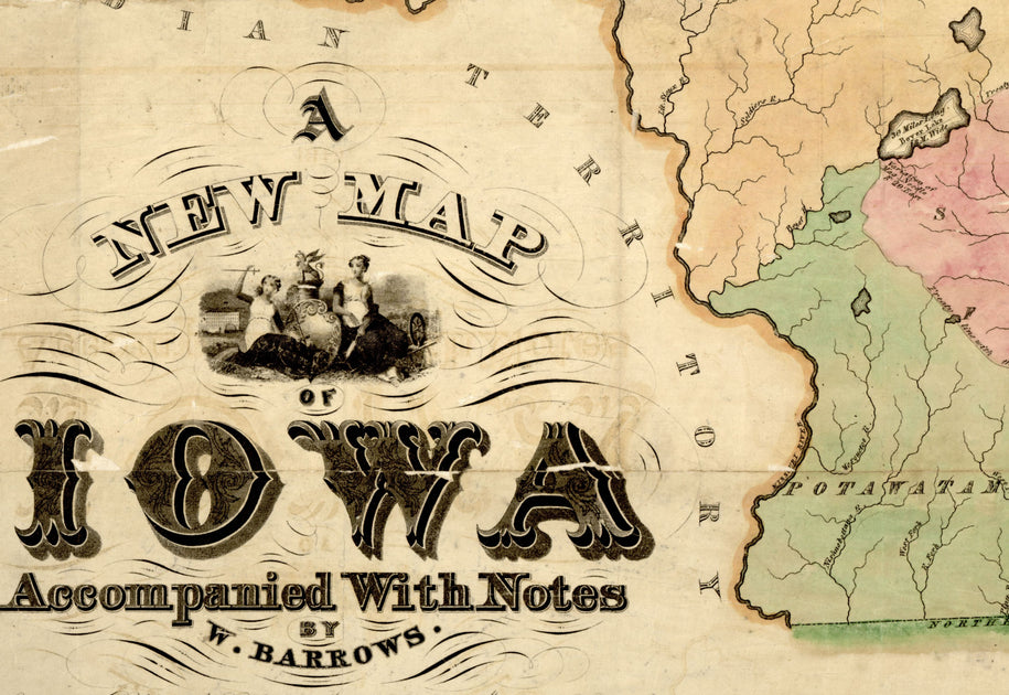 A New Map of Iowa, 1845 – American Map Store