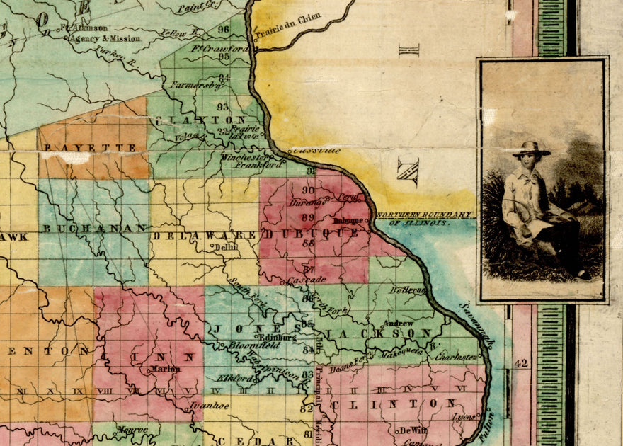 A New Map of Iowa, 1845 – American Map Store