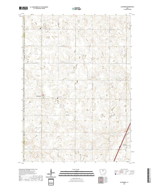 US Topo 7.5-minute map for Alexander IA – American Map Store