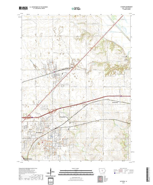 US Topo 7.5-minute map for Altoona IA – American Map Store