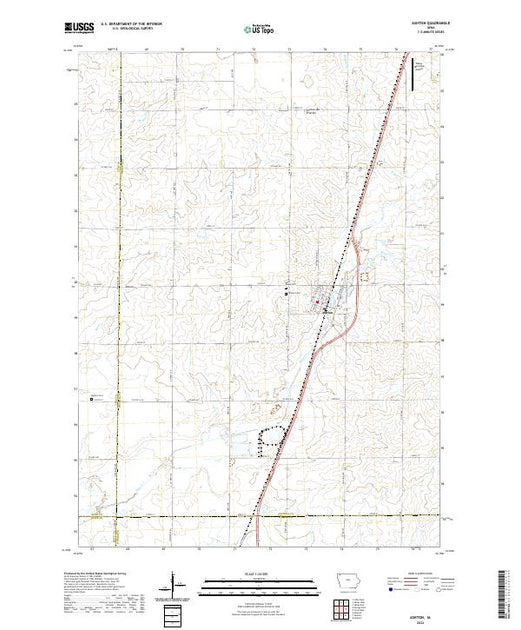 US Topo 7.5-minute map for Ashton IA – American Map Store