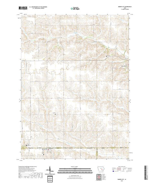 US Topo 7.5-minute map for Barnes City IA – American Map Store