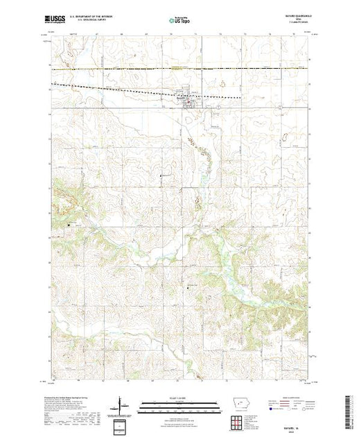 US Topo 7.5-minute map for Bayard IA – American Map Store