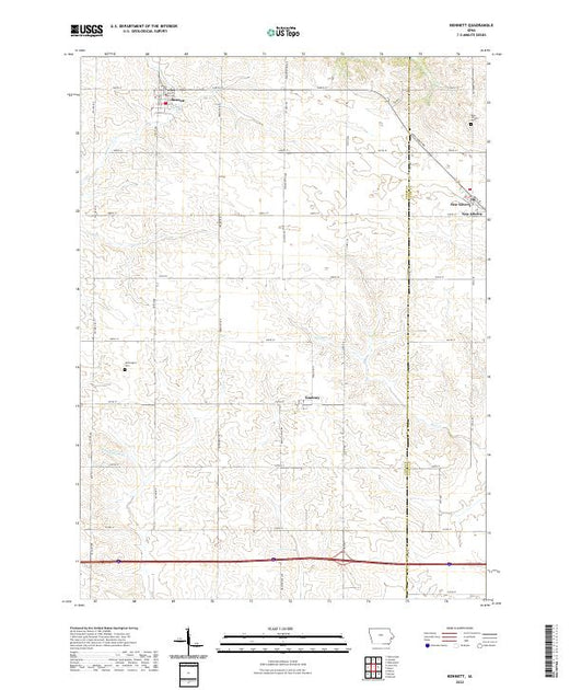 US Topo 7.5-minute map for Bennett IA – American Map Store