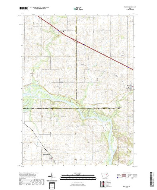 US Topo 7.5-minute map for Brandon IA – American Map Store